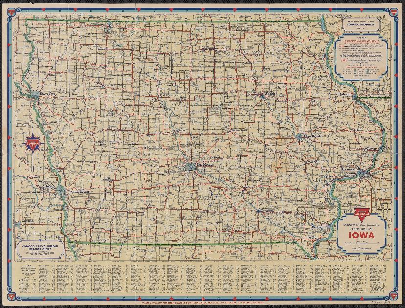 Official road map, Iowa / [prepared for] Conoco Travel Bureau. - Yale ...