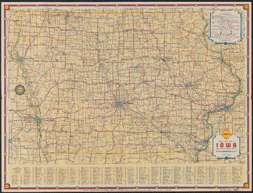Official road map of Iowa / [prepared for] Shell. - Yale University Library