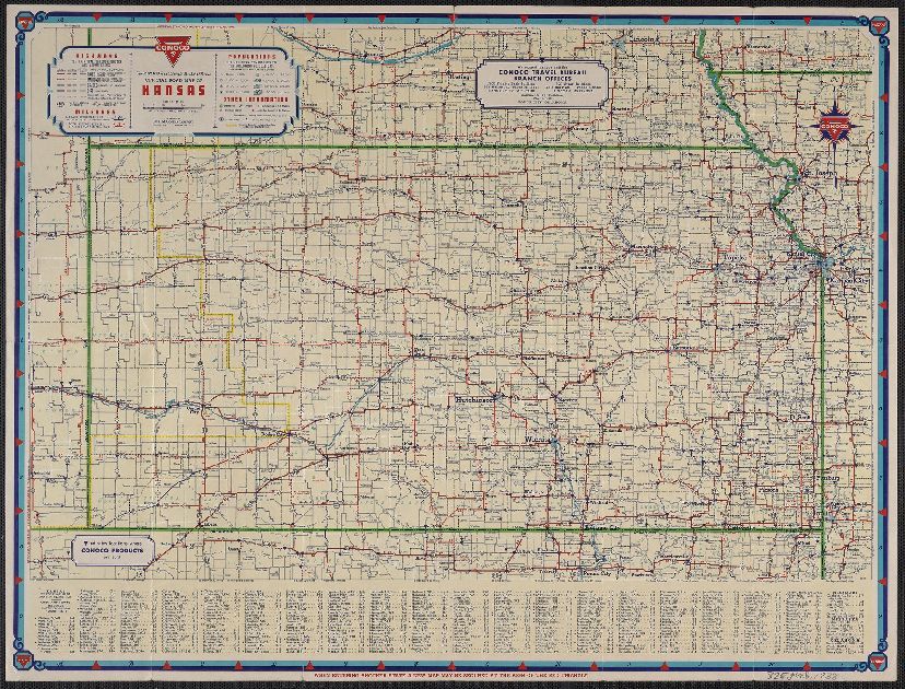 Official road map of Kansas / [prepared for] Conoco Travel Bureau ...