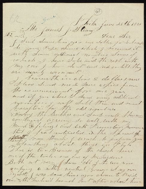 314. Jacob Gibson autograph letter signed, Philadelphia, Pennsylvania ...