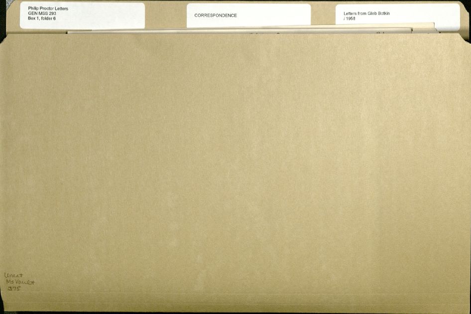 Letters from Gleb Botkin - Yale University Library